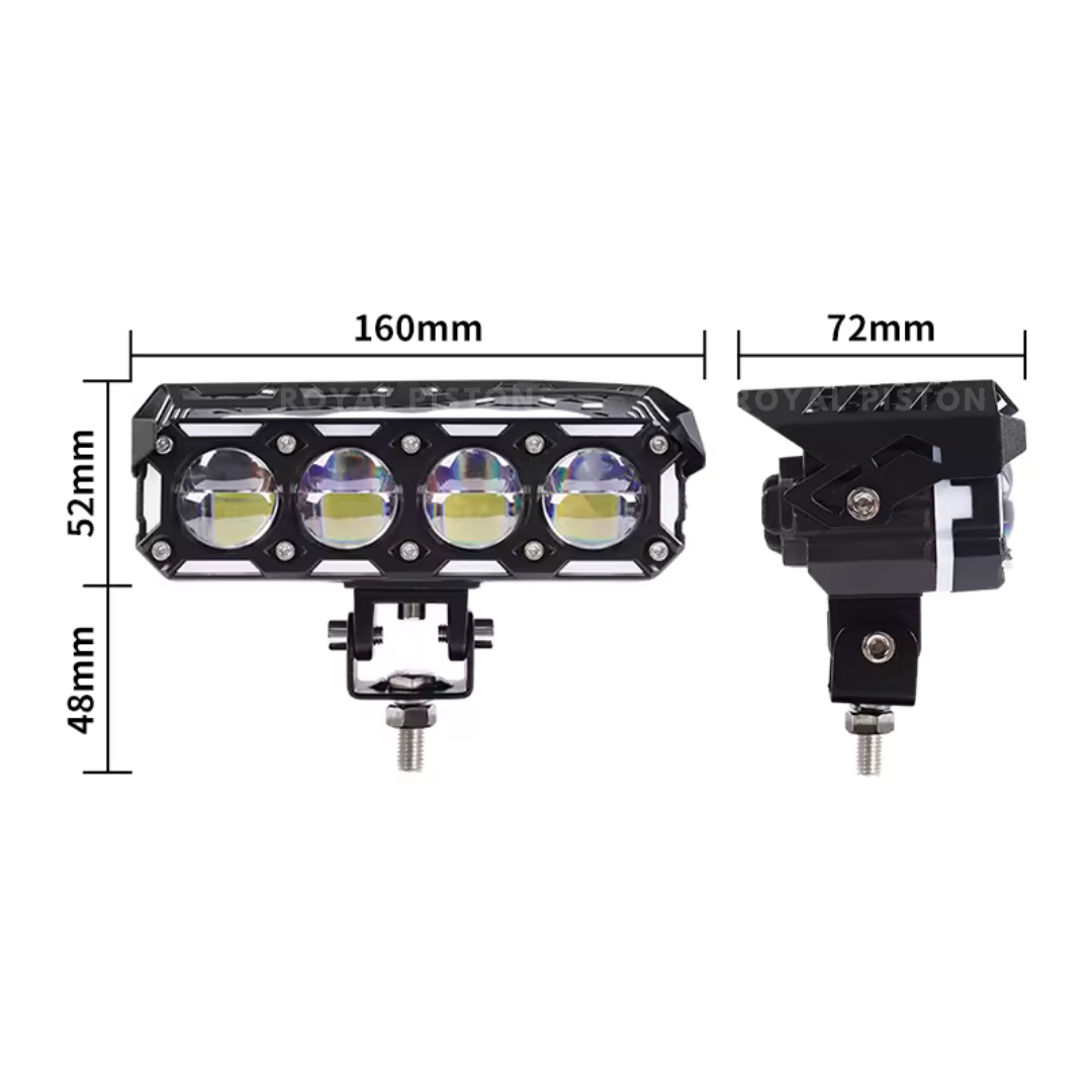 Royal Piston LED Fog Light For Bike | 120W Devil Eye Powerful Flood La
