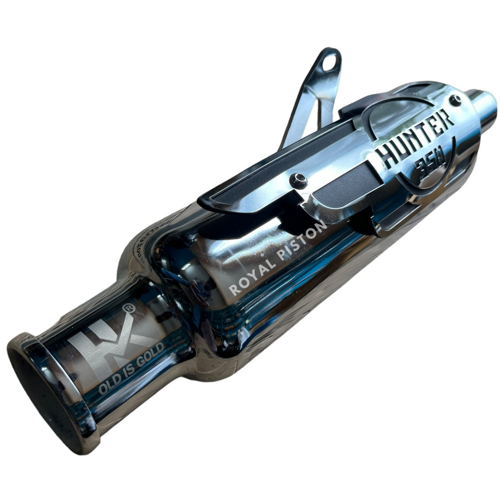 Exhaust Compatible with Royal Enfield Hunter 350 Chrome Stainless Steel ...