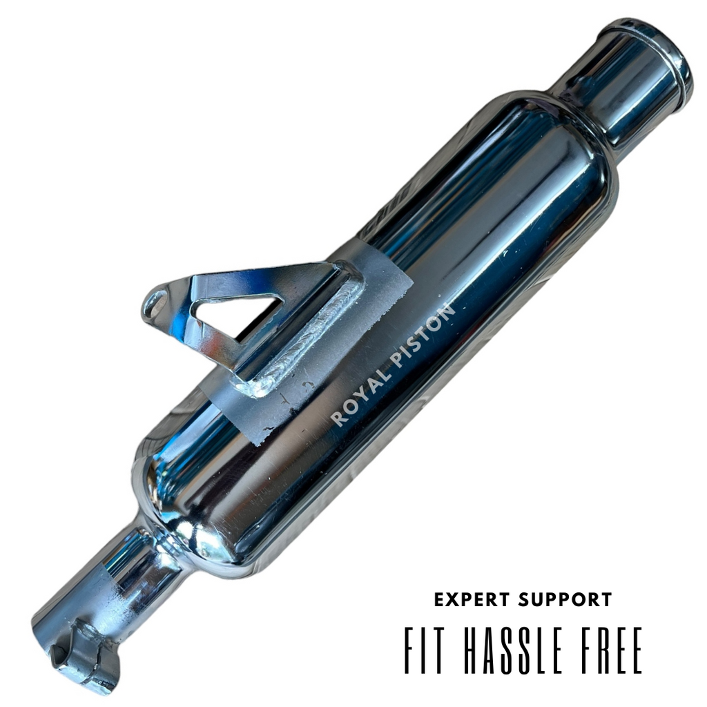 Exhaust Compatible with Royal Enfield Hunter 350 Chrome Stainless Steel ...