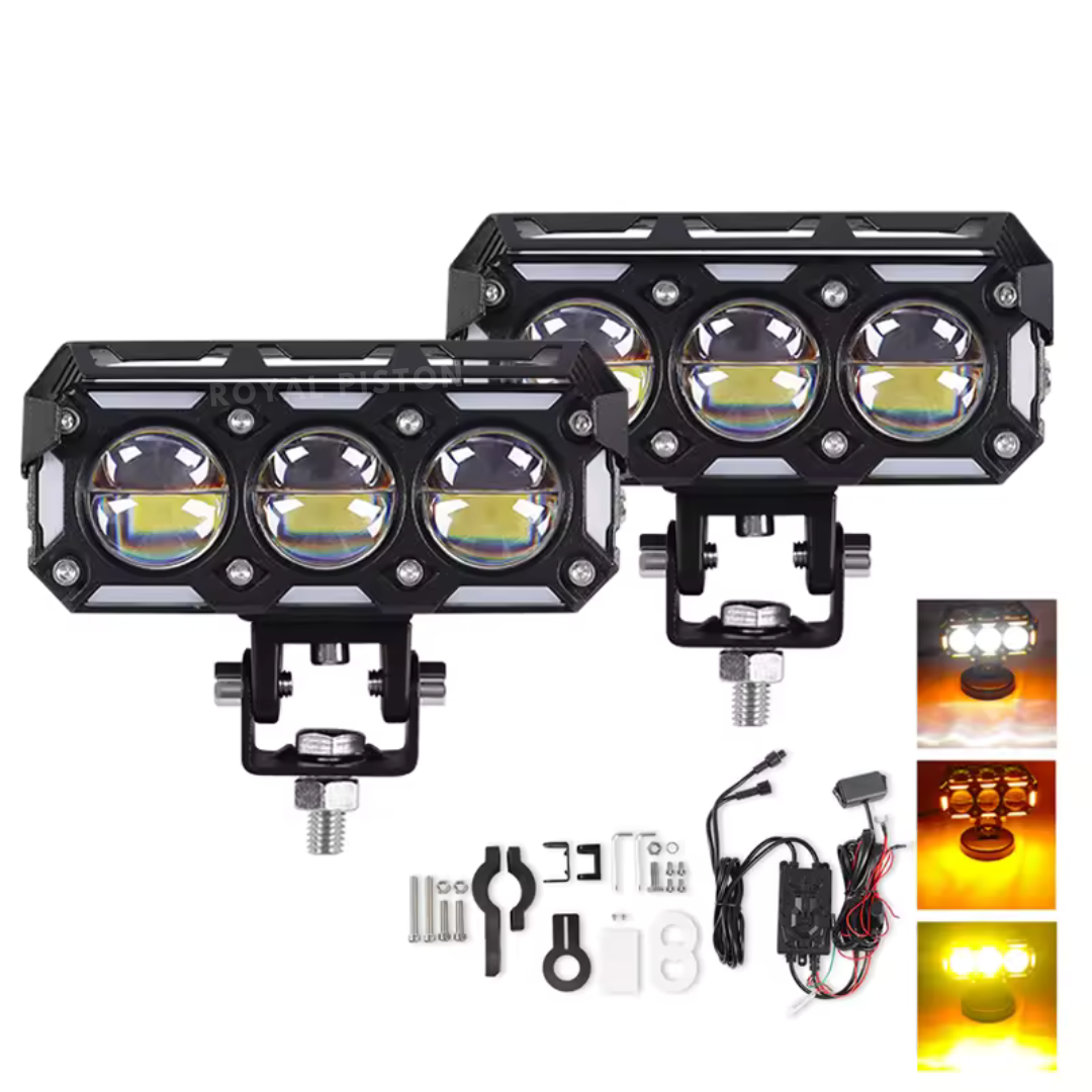 Royal Piston LED Fog Light For Bike | 120W Devil Eye Powerful Flood La